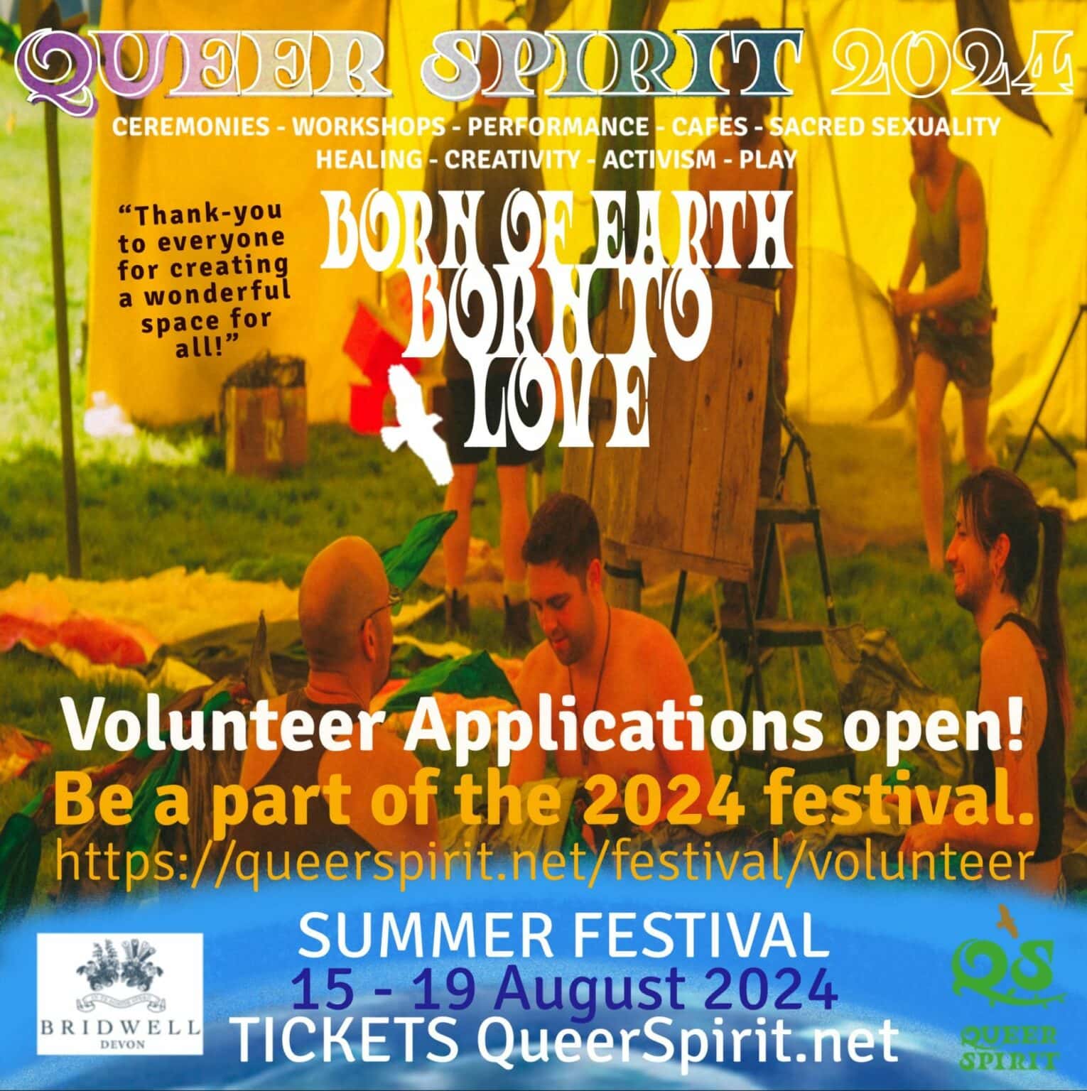Volunteer call for Queer Spirit Festival 2024. - QX Magazine