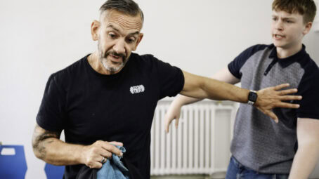 Neil Ashton is interviewed as he rehearses the role of Ken in ...